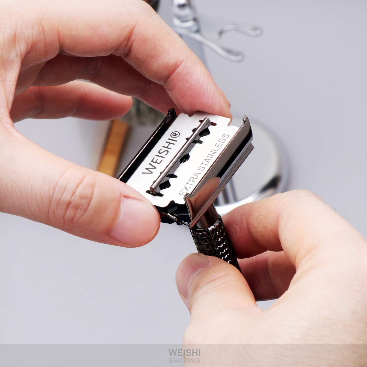 WEISHI 50-Count Double Edge Safety Razor Extra Stainless Blades | Buy ...