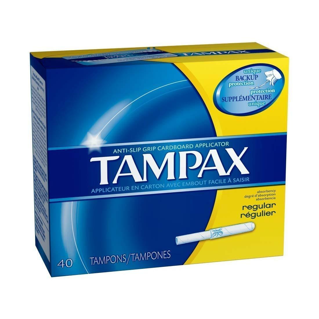 Tampax Regular 40 Tampons (2 Packs) - Convenient and Reliable Menstrual ...