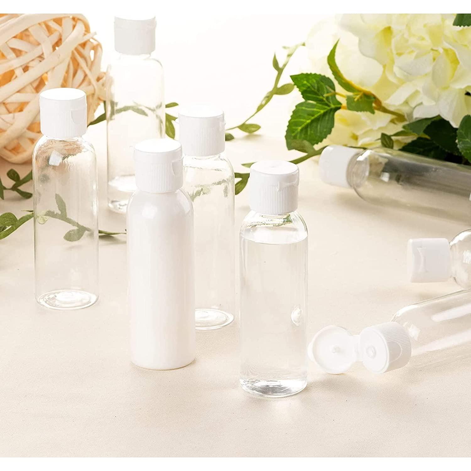 24-Pack Clear 2 oz Travel Bottles with Flip Cap - Refillable Toiletry ...
