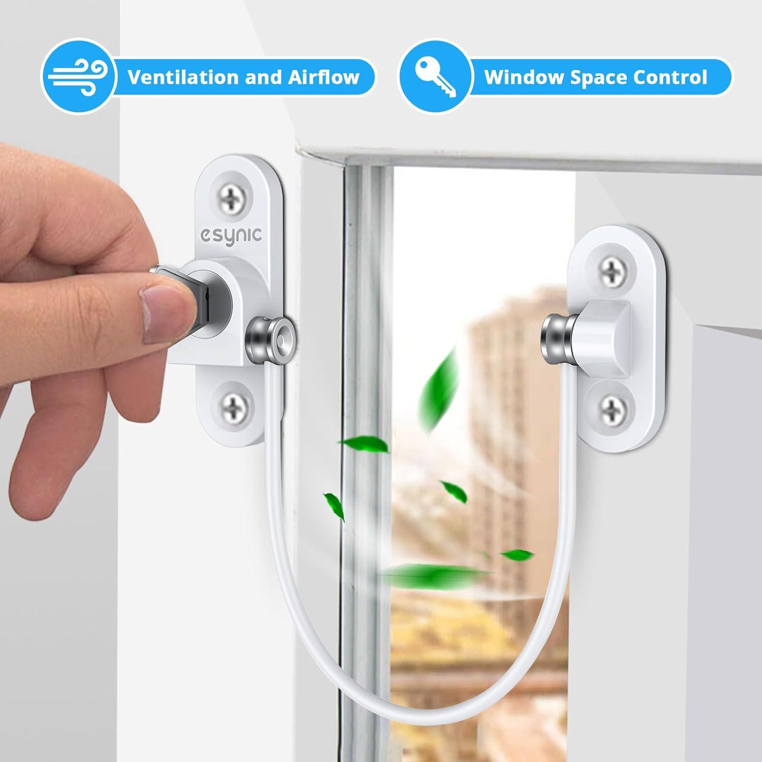 eSynic Window Restrictor 8Pcs Set - Child Safety Locks for Upvc Windows ...