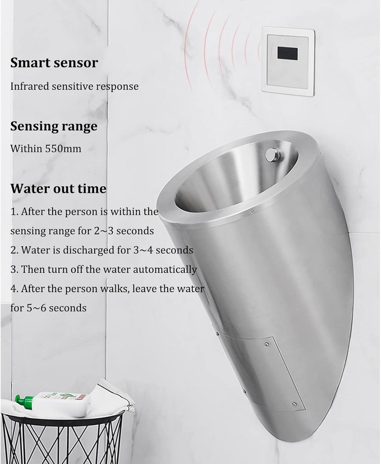 Stainless Steel Men's Wall-Mounted Urinal Household Hotel Bathroom ...