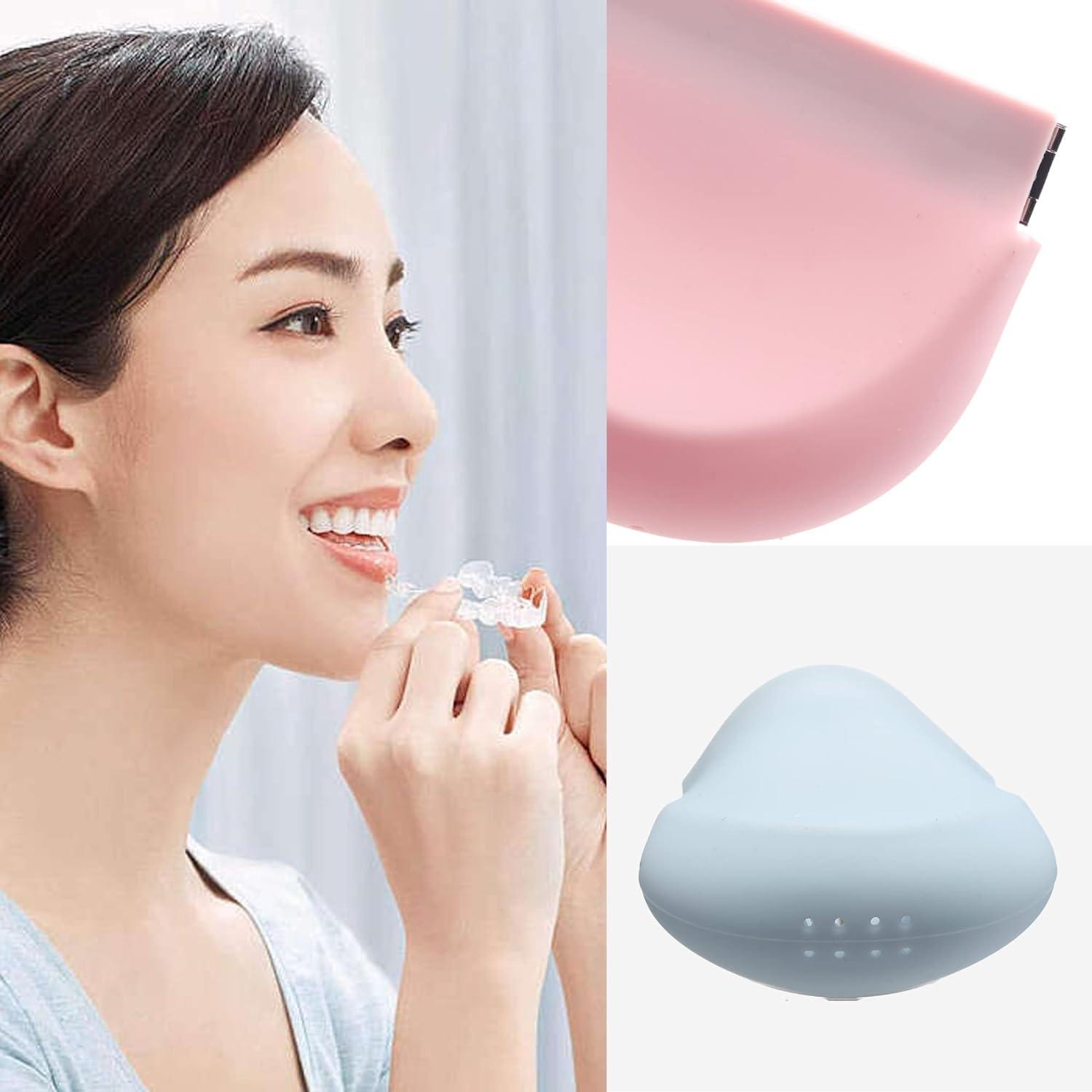 Soft Silicon Orthodontic Retainer Case with Vent Hole Magnetic Self ...