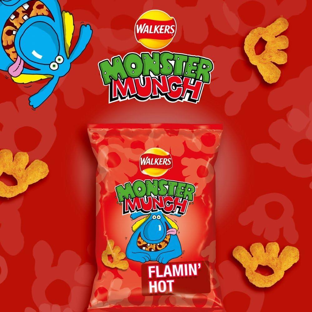Walkers Monster Munch FLAMIN' HOT Snacks Crisps 15 x 72g PMP Bags | Buy ...
