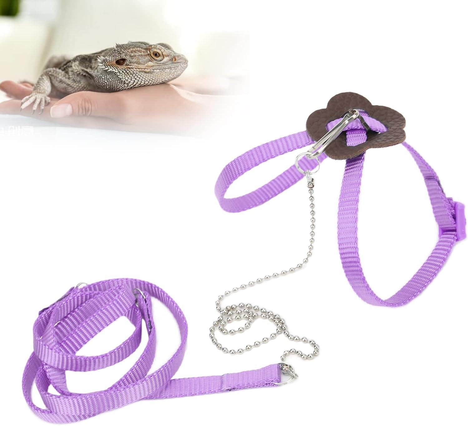 Adjustable Lizard Harness - Bearded Dragon Leash for Reptile Walking ...