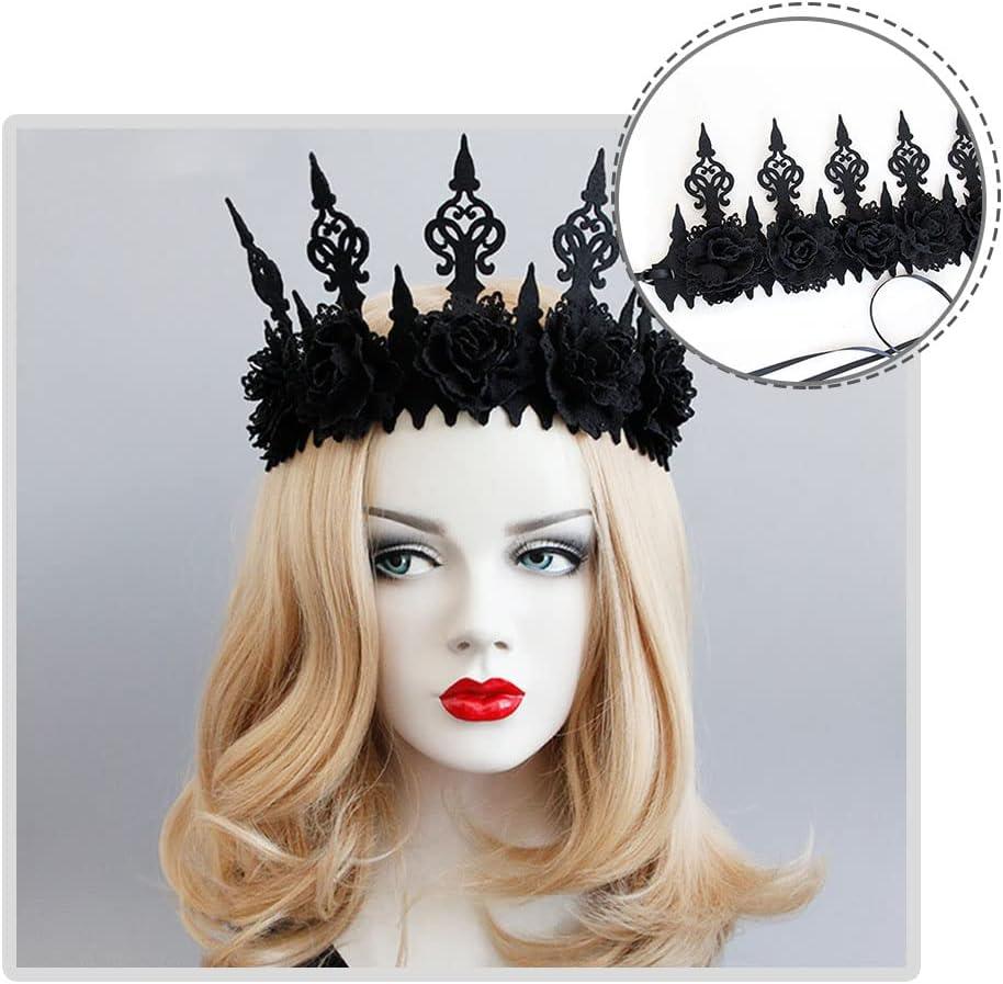 Headband Dark Gothic Forehead Chain Lace Head Wrap for Witch Makeup ...