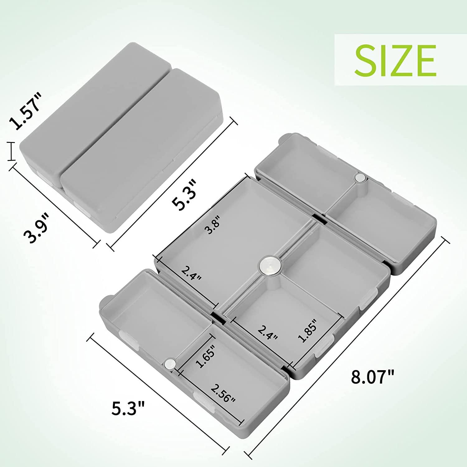 FYY Daily Pill Organizer 7 Compartments - Portable Travel Pill Case ...
