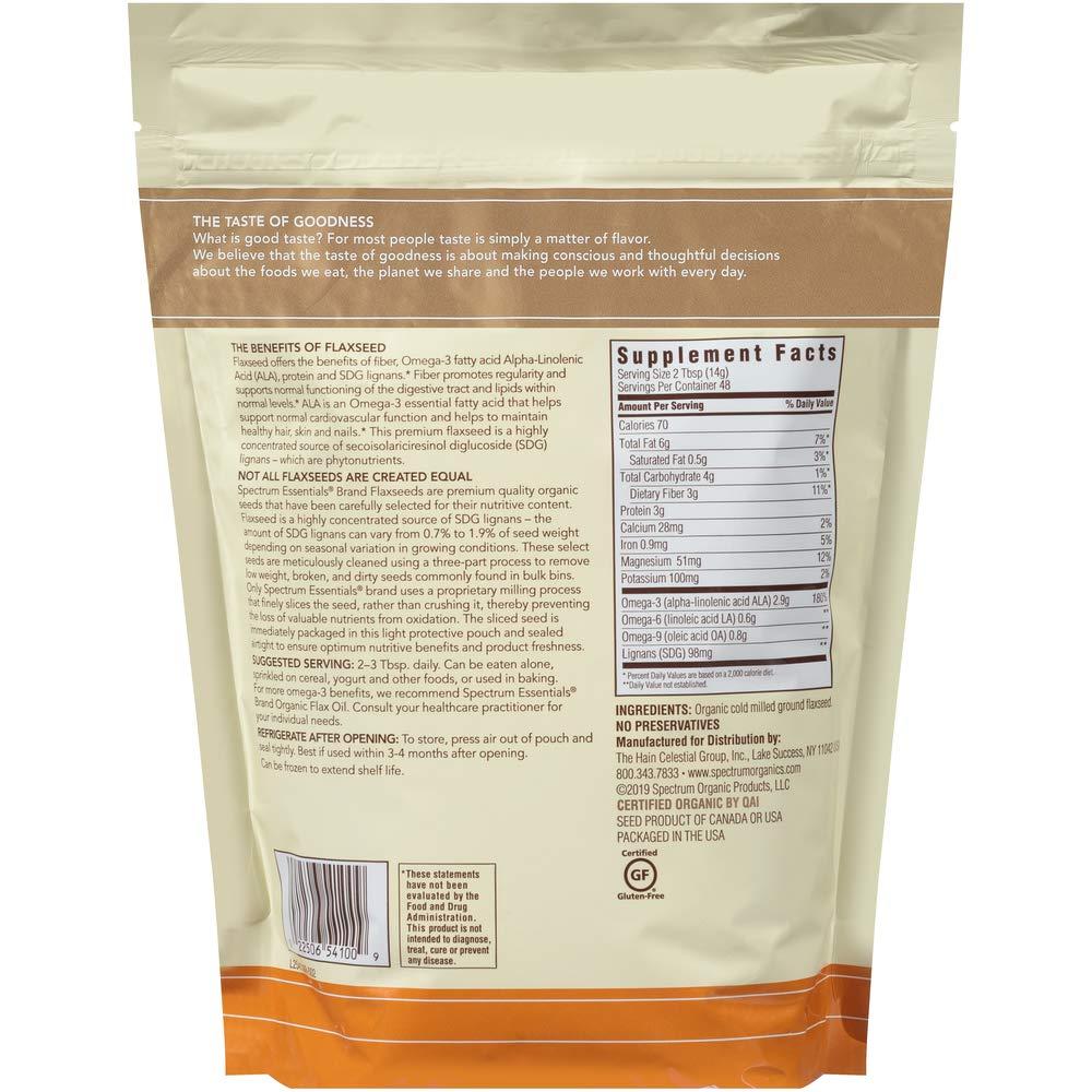 Buy Spectrum Essentials Organic Ground Flaxseed 24 oz | Nutrient-Rich ...