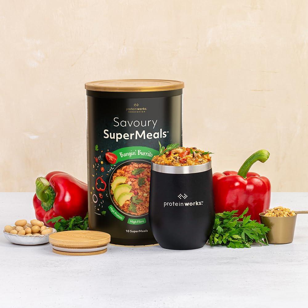 The Protein Works Savoury SuperMeals Vegan High Protein Bangin' Burrito ...
