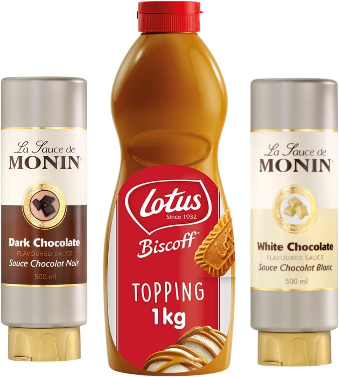 Biscoff Biscuit Topping & Monin Dessert Sauces Bundle - 1kg Biscoff ...
