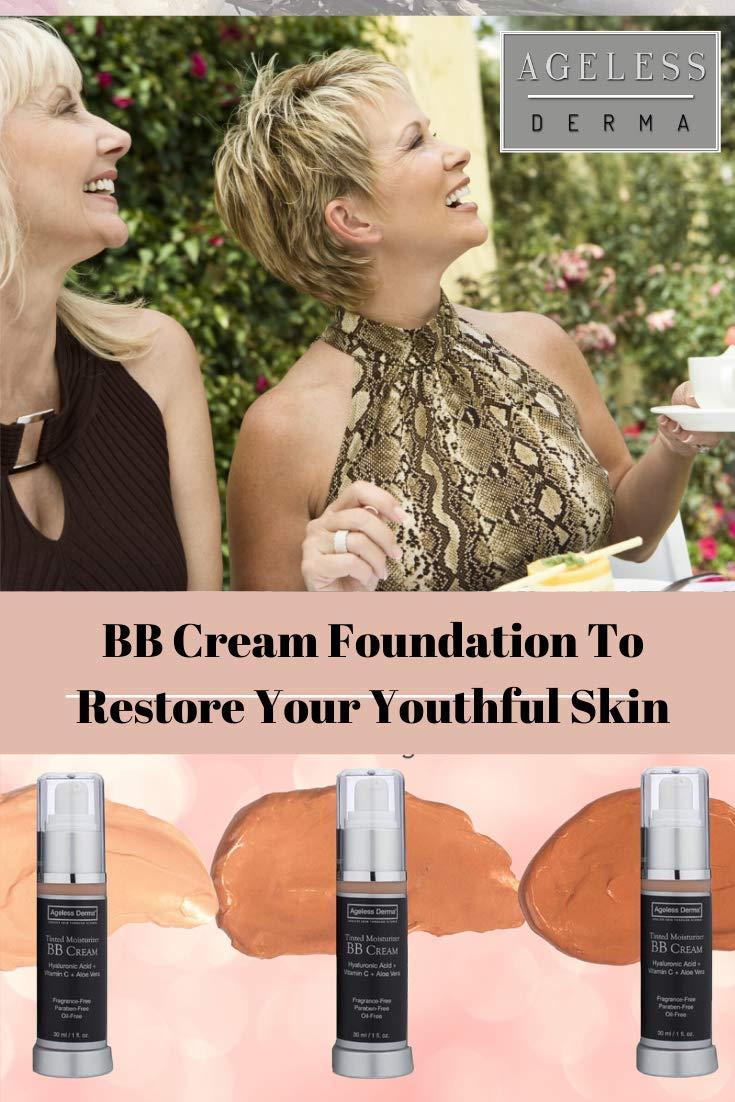 Ageless Derma BB Cream Tinted Moisturizer Foundation with Hyaluronic ...