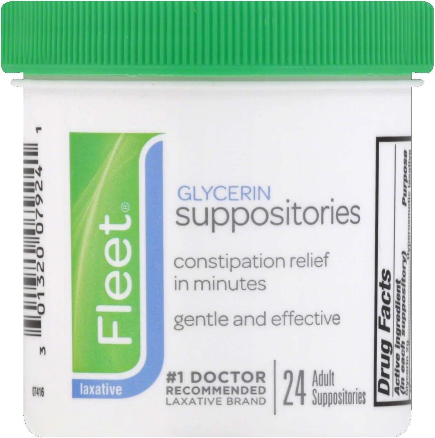Fleet Adult Glycerin Suppositories - 24 Count (Pack of 1) | Fast-Acting ...