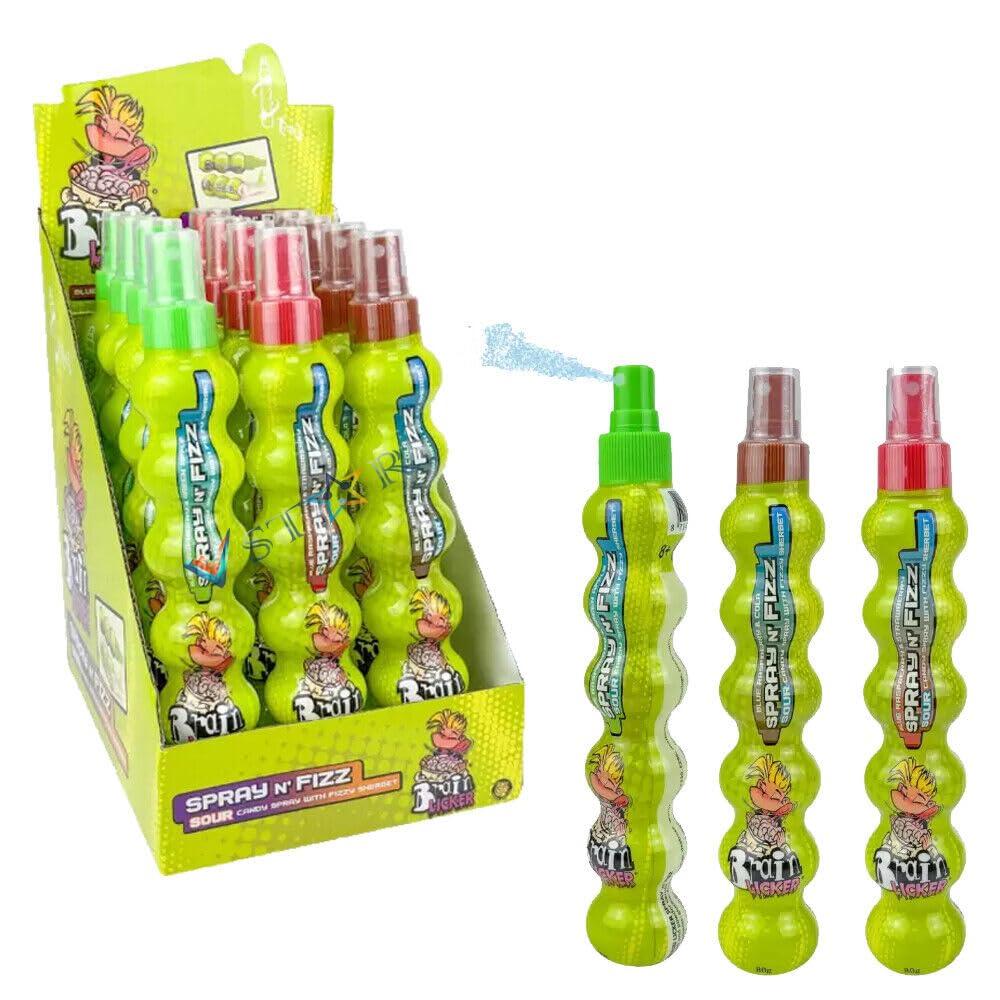 Brain Licker Sour Candy Spray with Fizzy Sherbet N Fizz Tubes 80g ...