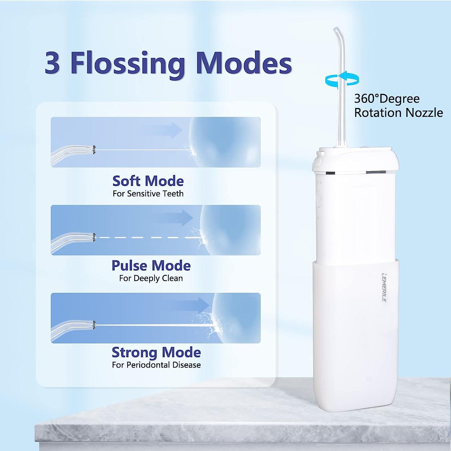 Portable Mini Cordless Water Flosser for Teeth & Gums - 3 Modes ...