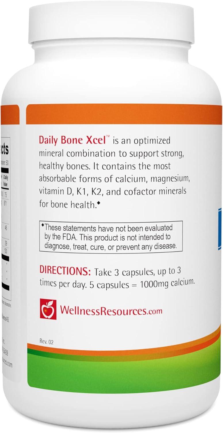 Bone Xcel High Absorption Calcium with Vitamin D K1 K2 - 150 Capsules ...