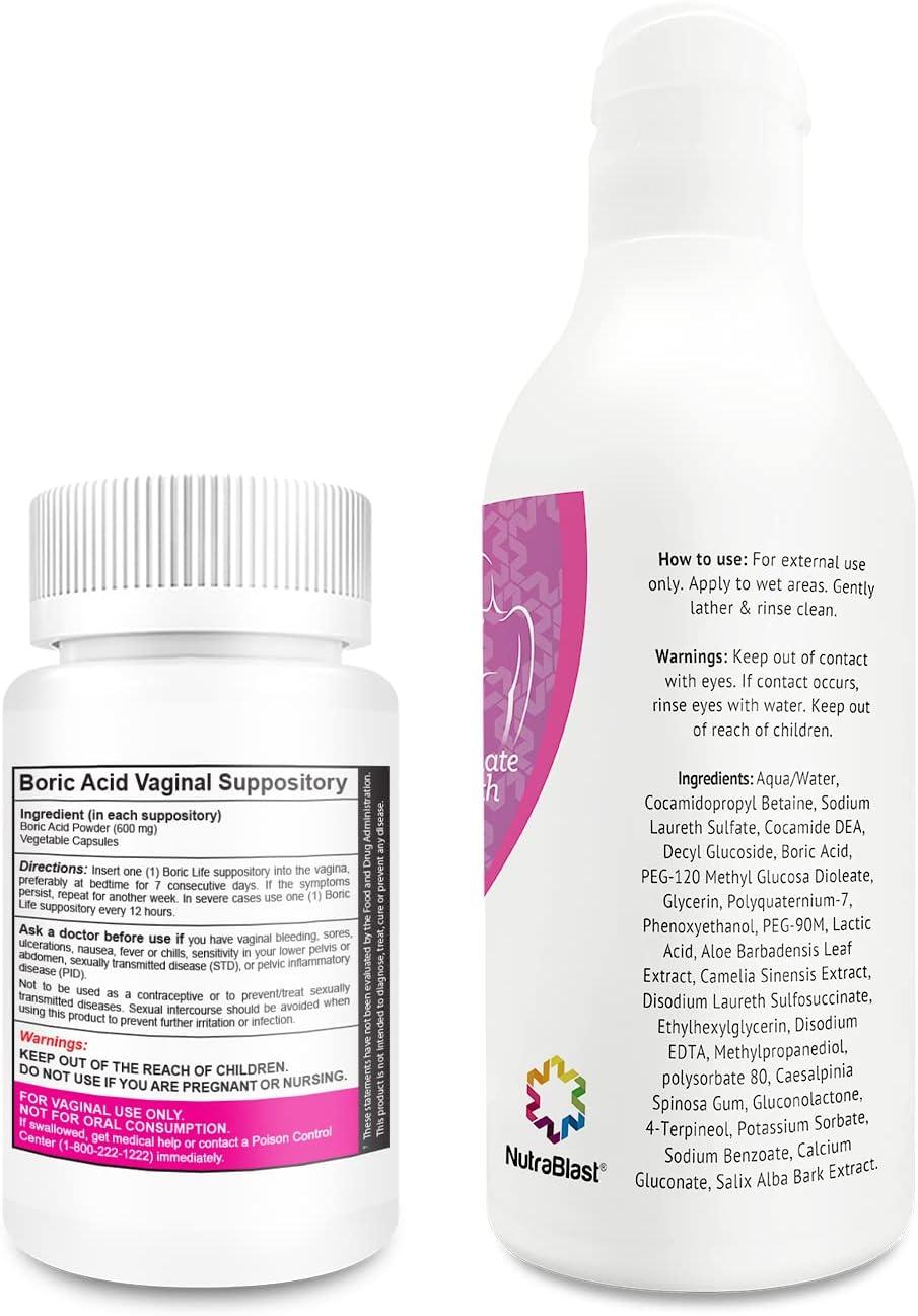 NutraBlast Boric Acid Vaginal Suppositories and So Fresh & Clean Combo ...