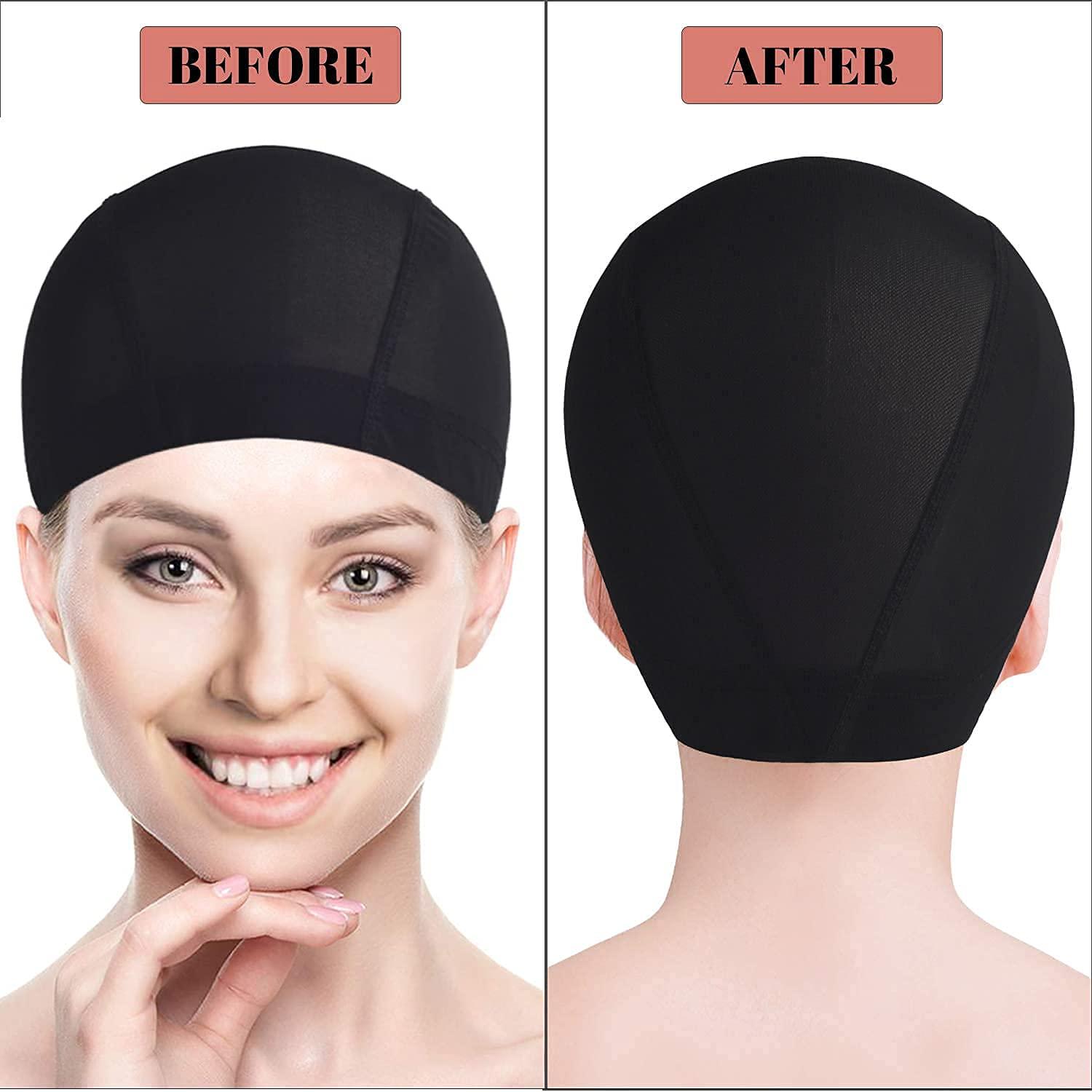 Wig Caps for Wig Making - 6 Pack Stretchable Ice Silk Cooling Dome Caps ...