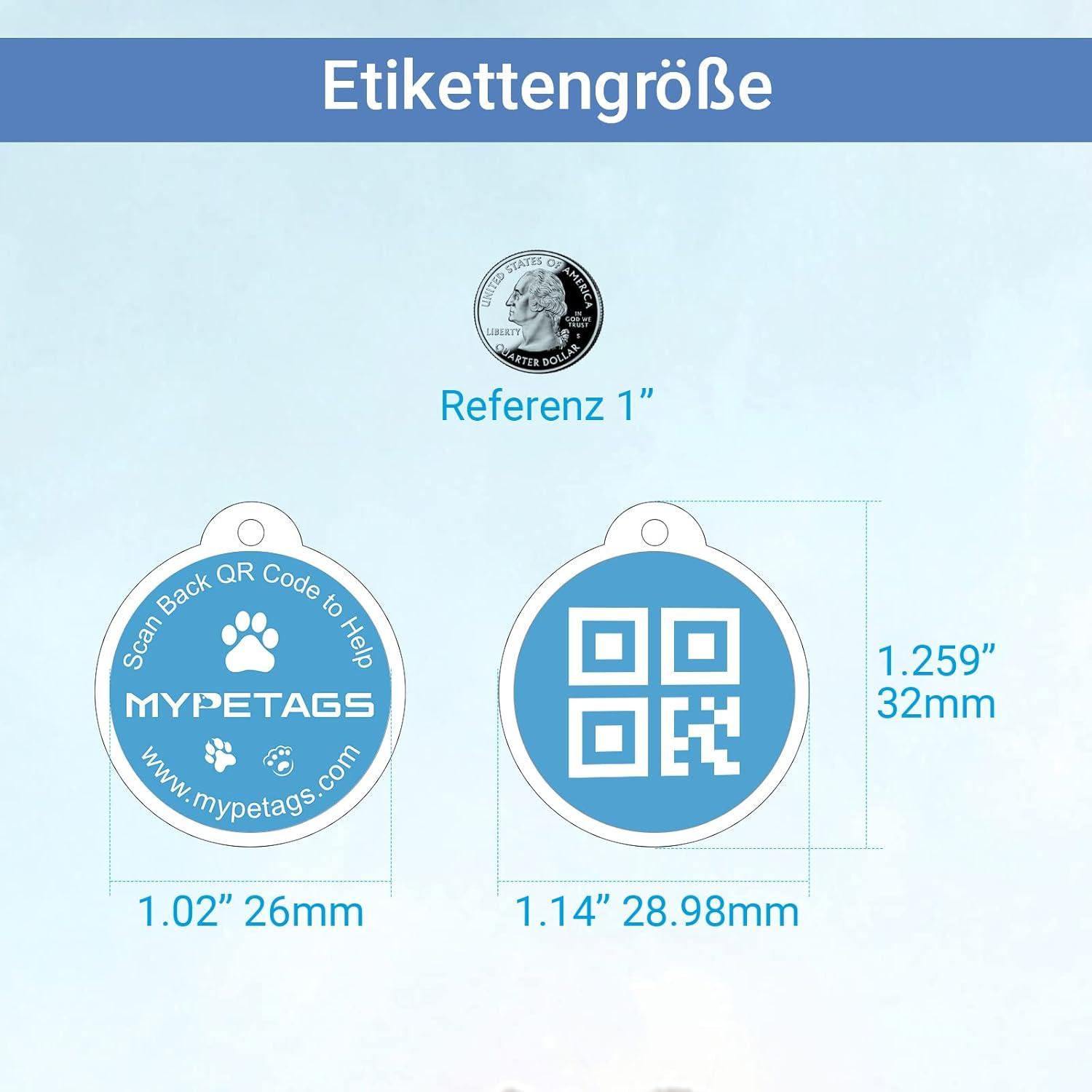 MYPETAGE QR Code Dog Tag - Personalized Pet ID Tags for Dogs & Cats ...