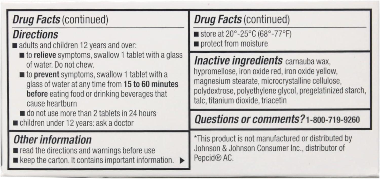 NBGRLVS SIXNE Famotidine 10mg Pink Tablets - 60 Count | Heartburn ...