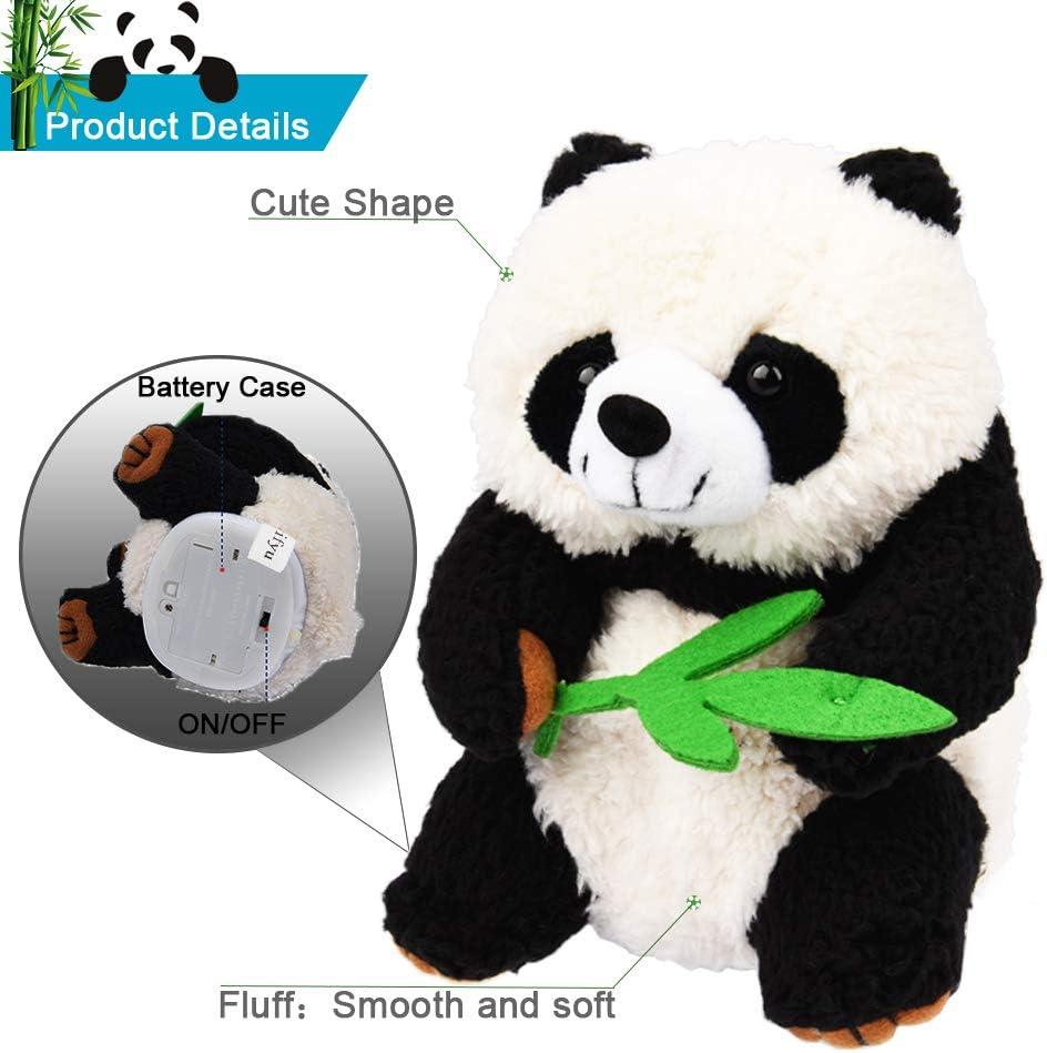 Qwifyu Talking Panda Plush Toy - Interactive Buddy for Kids - Black and ...