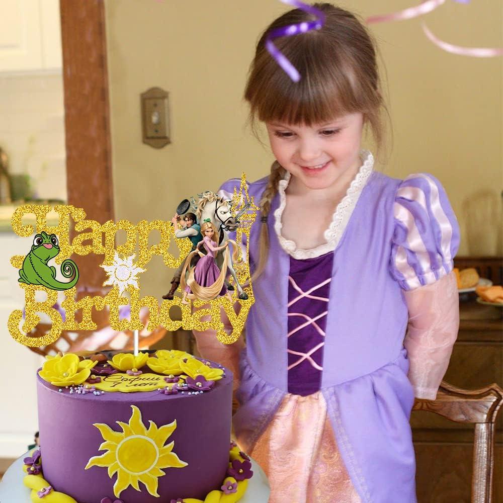 YCKens Rapunzel Happy Birthday Cake Topper Princess Theme Birthday Cake ...