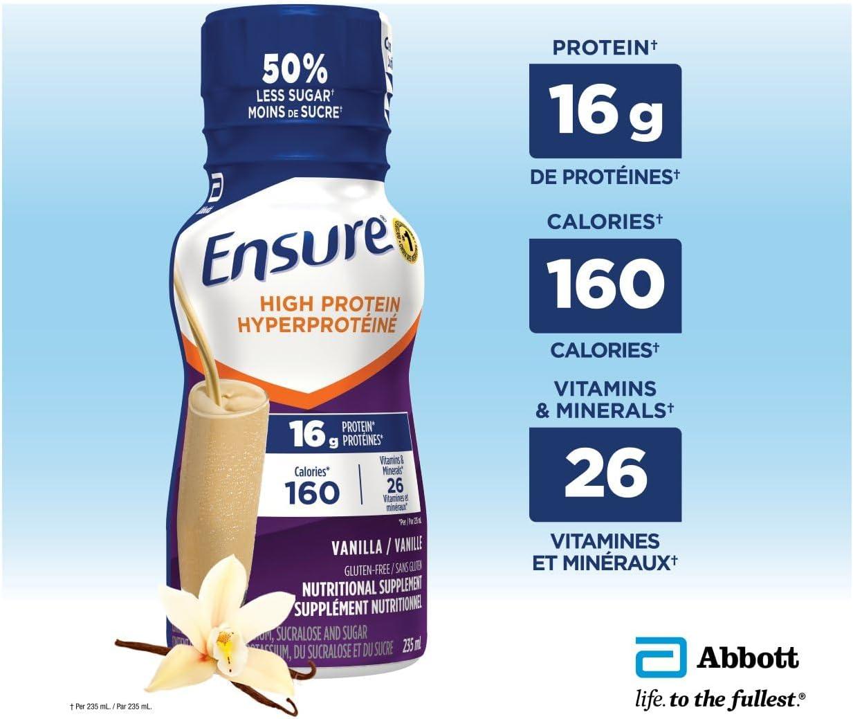 Ensure Regular Nutritional Supplement Shake Value Pack & High Protein ...