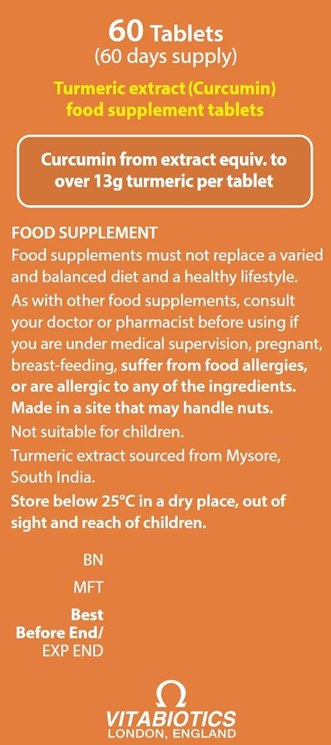 Vitabiotics Ultra Turmeric 60 Tabs - 60 Count Pack - Powerful Turmeric ...