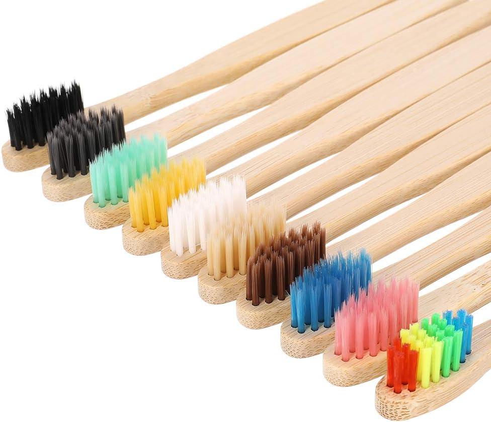 20 Pcs Ergonomic Kids Bamboo Toothbrushes - Biodegradable Handles for ...