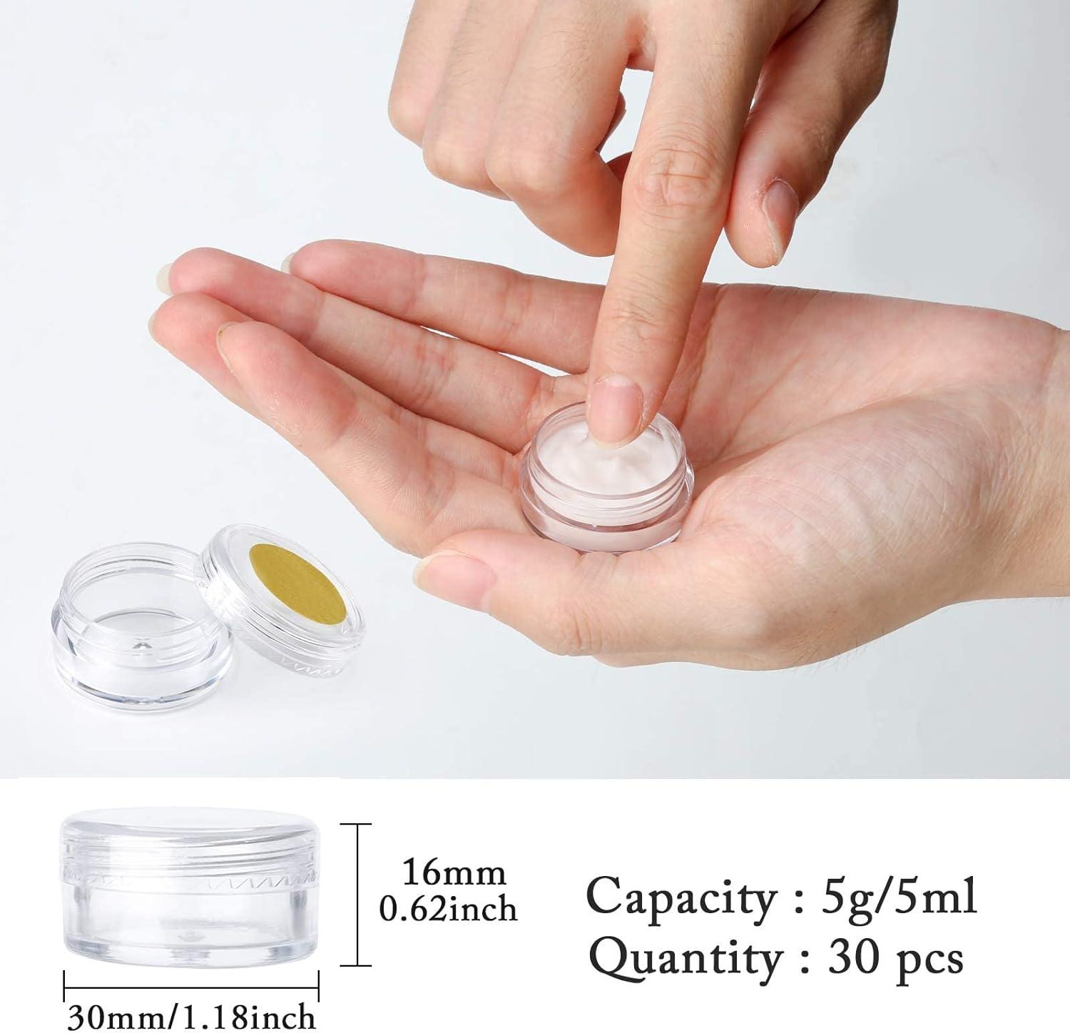30 Pcs Empty Sample Pots 5g / 5ml Plastic Travel Cosmetic Container ...