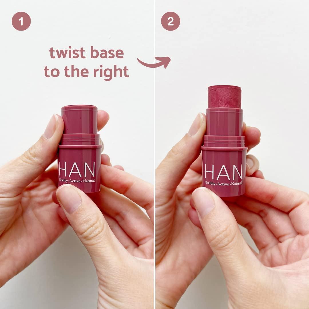 HAN Skincare Cosmetics All Natural 3-in-1 Multistick | Rose Berry Shade ...
