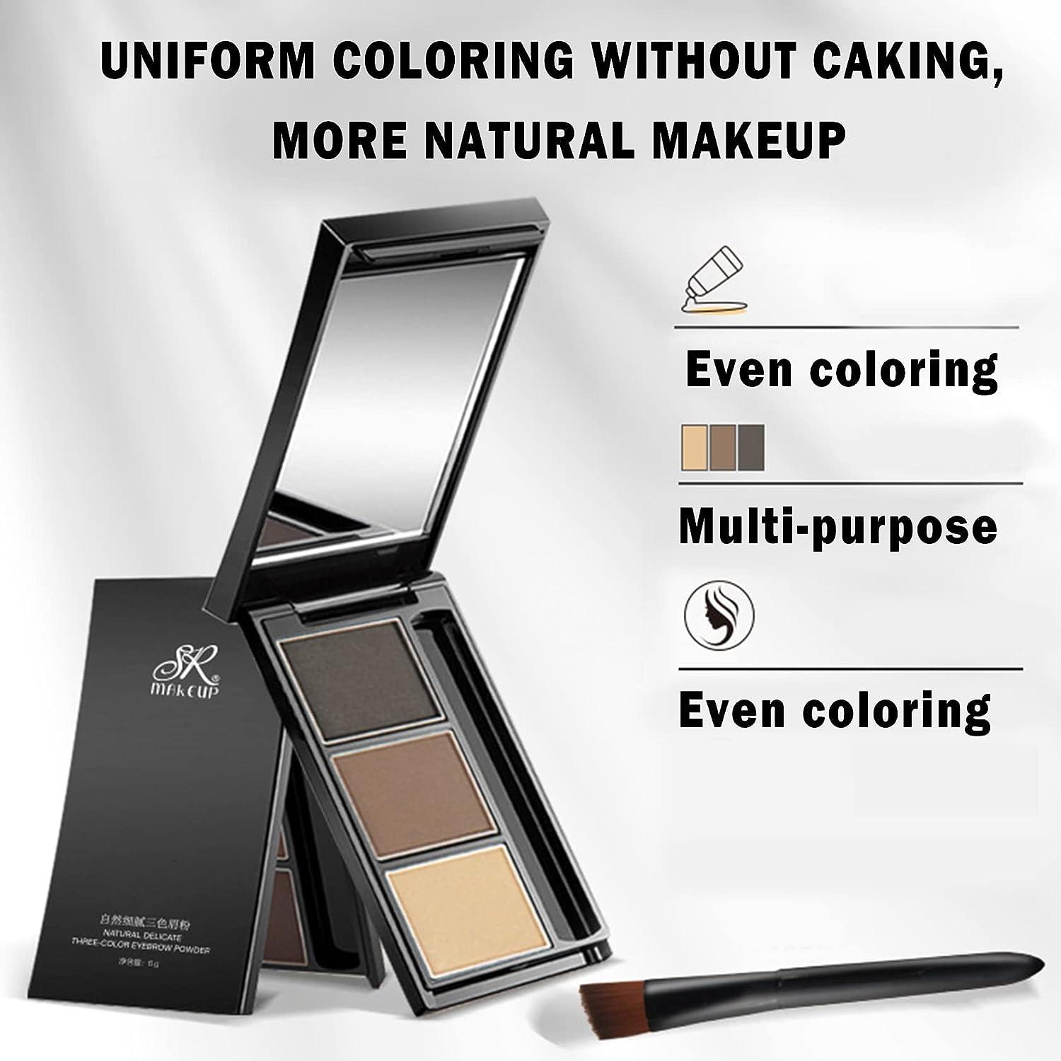 Waterproof Three-Color Eyebrow Powder Palette for Natural Brow Shape ...