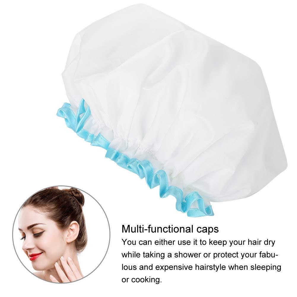Double-Layer Waterproof Shower Hood for Women | Thick Stretch Shower ...