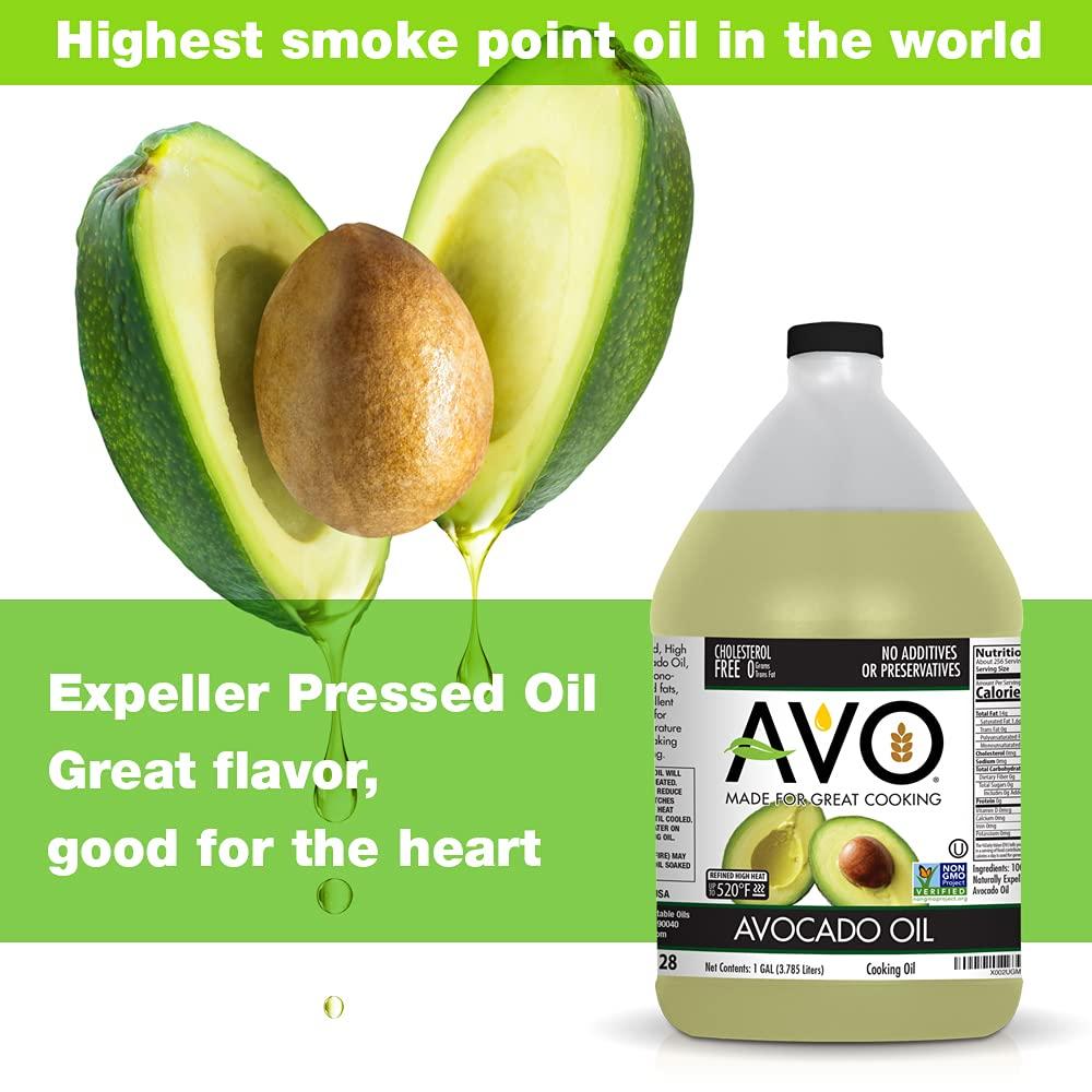 AVO 100% Avocado Oil - Non-GMO Frying, Baking, Sauteing, Salad Dressing ...