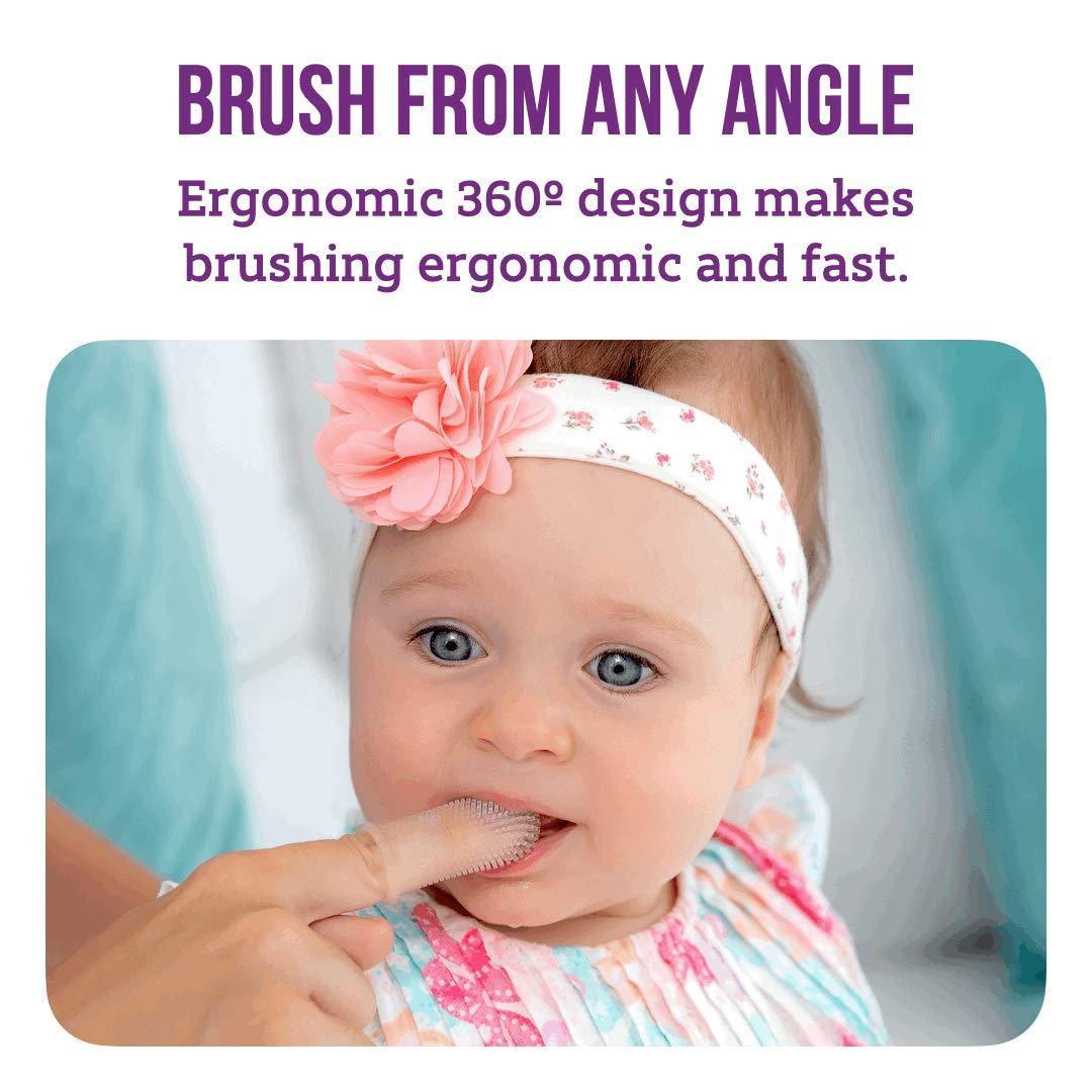 360 Bristle Silicone Baby Finger Toothbrush Set | BPA-Free for Toddlers ...