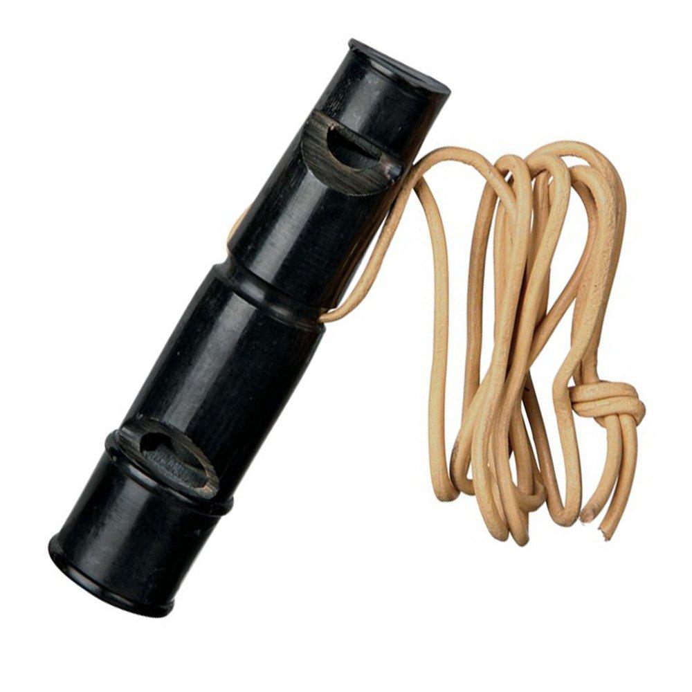 Schecker Buffalo Horn Whistle with Leather Strap | Double Tone Whistle ...