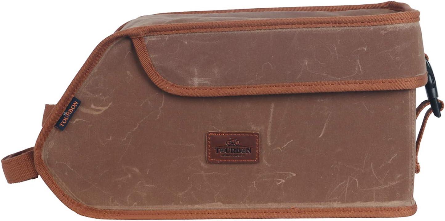 TOURBON Canvas Bicycle Pannier Insulated Cooler Bag - Khaki | Buy Now ...