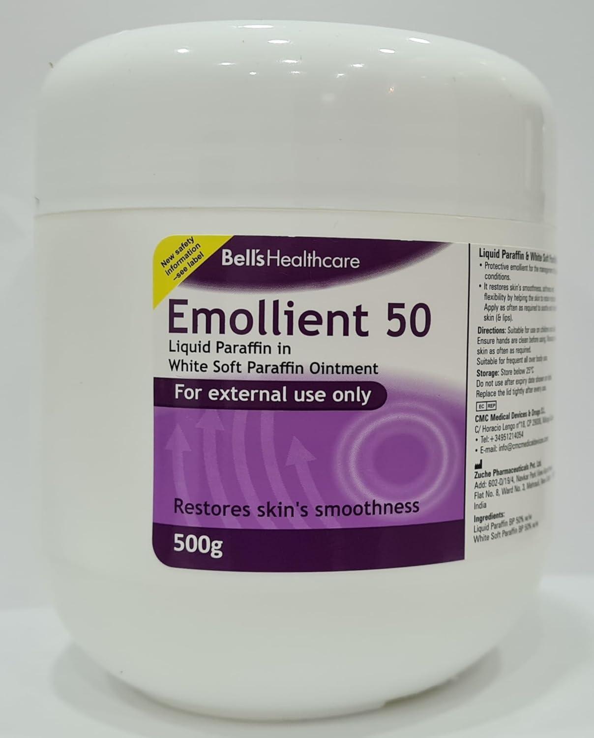 Emollient 50 Liquid Paraffin In White Soft Paraffin Ointment - 500g ...