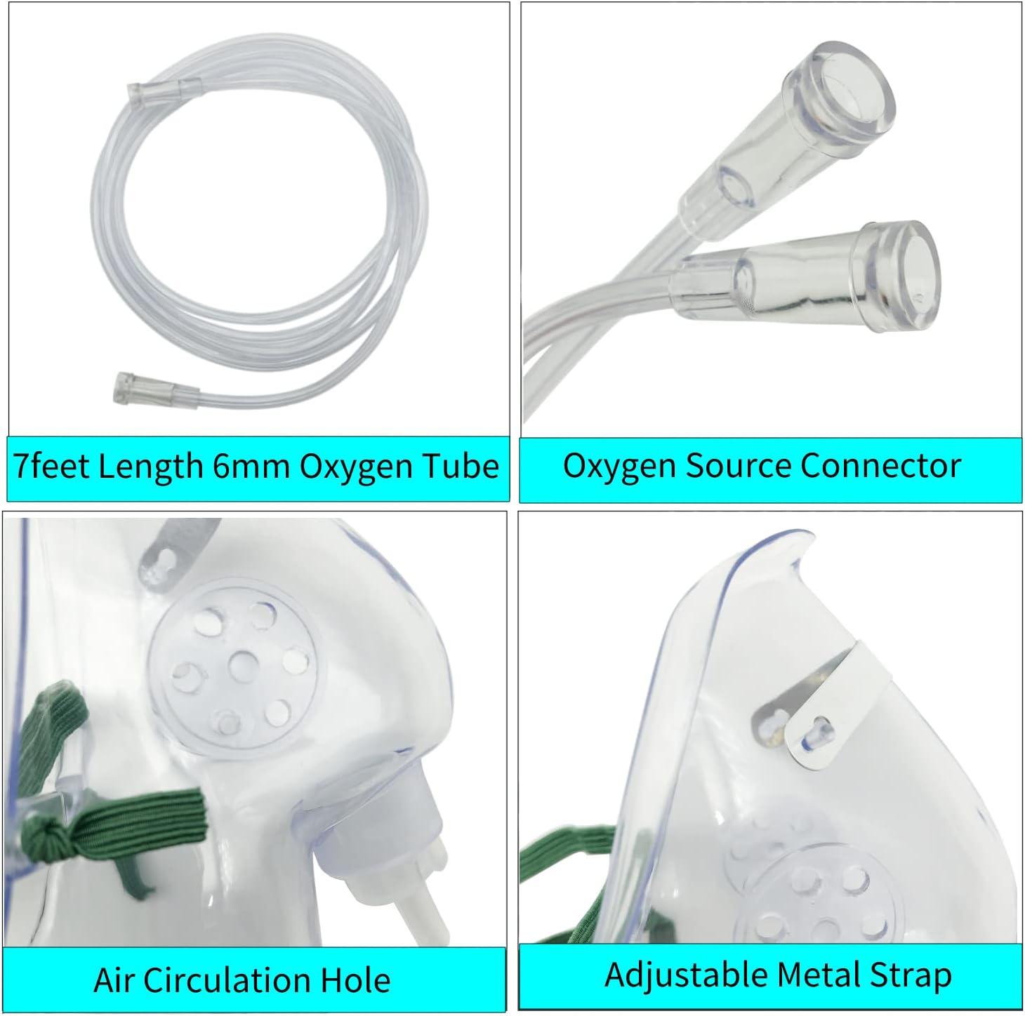 Pediatric Oxygen Mask 5 Pack with 7ft Tube - DEHP & Latex-Free Material ...