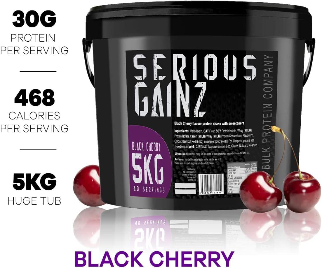 The Bulk Protein Company SERIOUS GAINZ Whey Protein Powder - Black ...