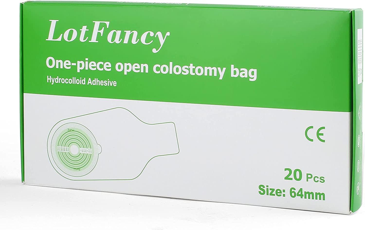 LotFancy Colostomy Bag 20 PCS - One Piece Drainable Pouches for ...