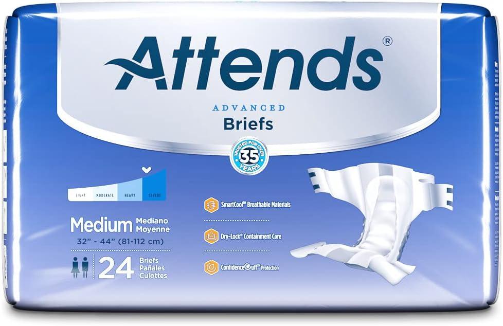 Attends Advanced Tabbed Briefs for Adult Incontinence Care - Ultimate ...