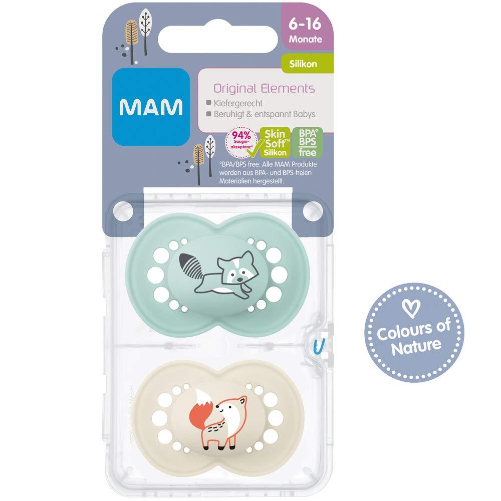 MAM Original & Air Silicone Pacifier Set for Boys (6-16 Months) | 6 ...