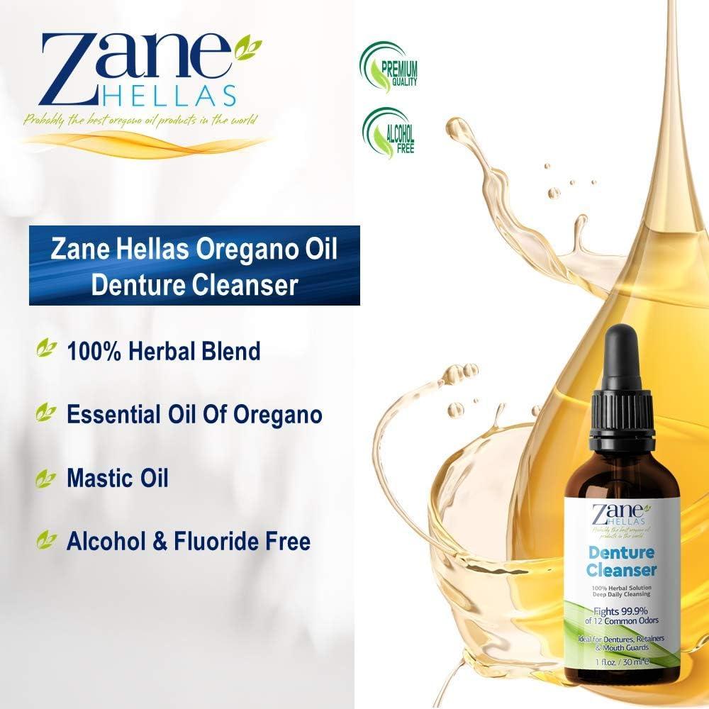 Zane Hellas Denture Cleaner with Oregano Oil Power - Remove Plaque, Tartar, Stains, and Bad Odor ...