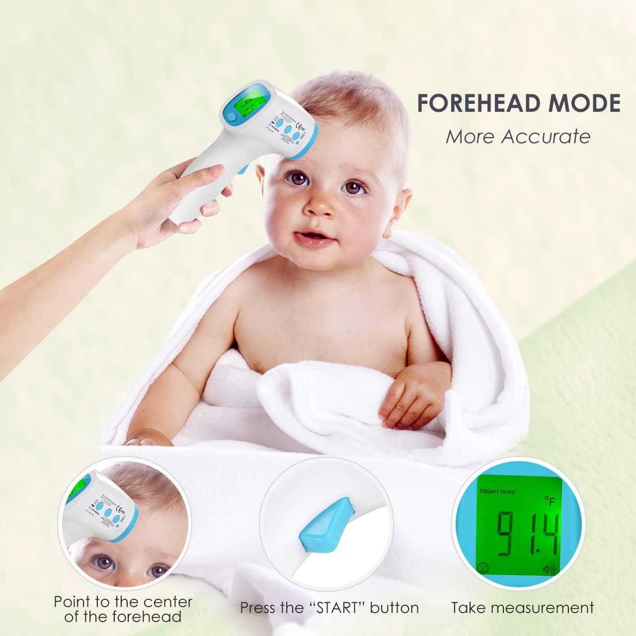 Touchless Infrared Forehead Thermometer - Instant Read for Baby ...