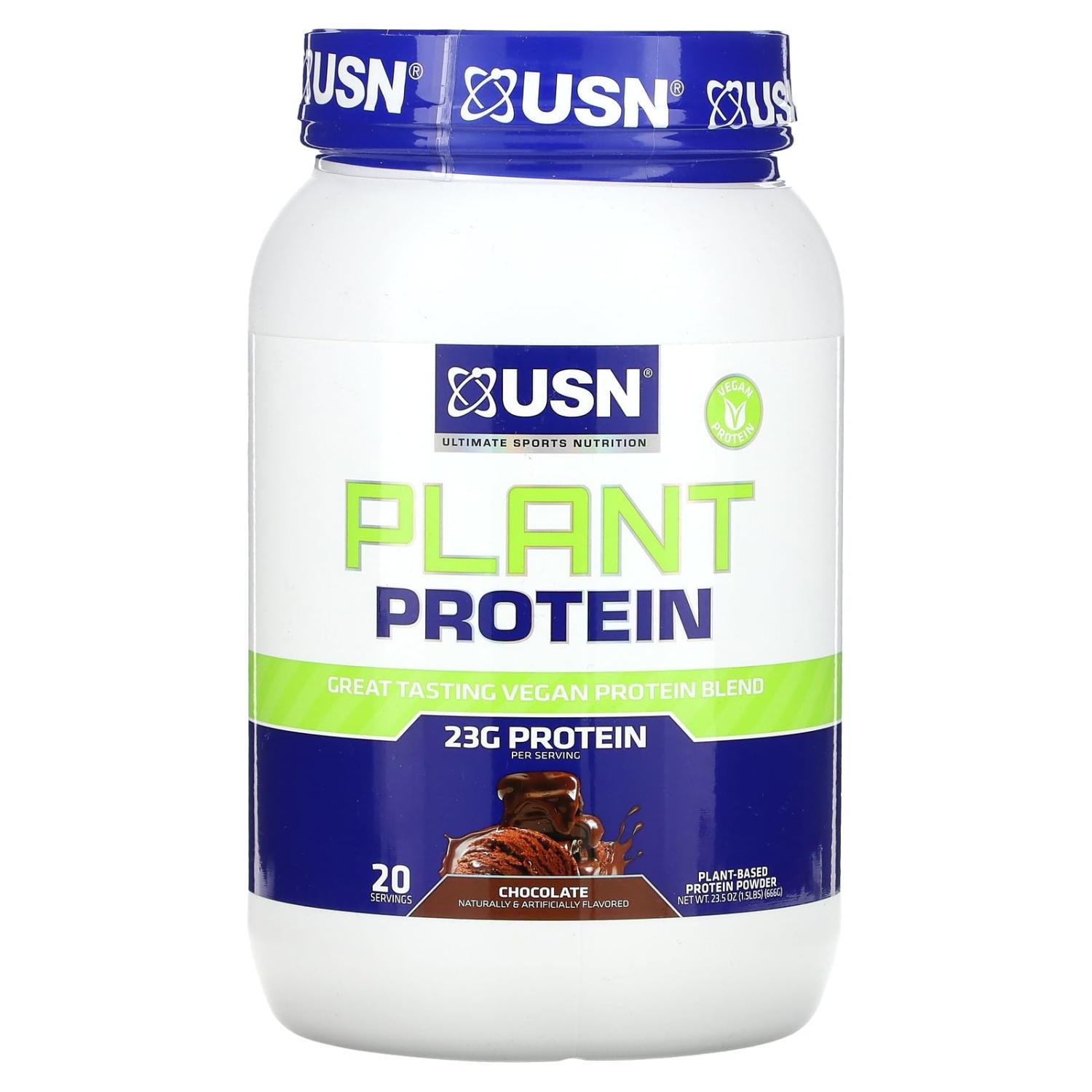 USN Nutrition Vegan Plant Protein Powder - 23g Protein Sugar Free Great ...