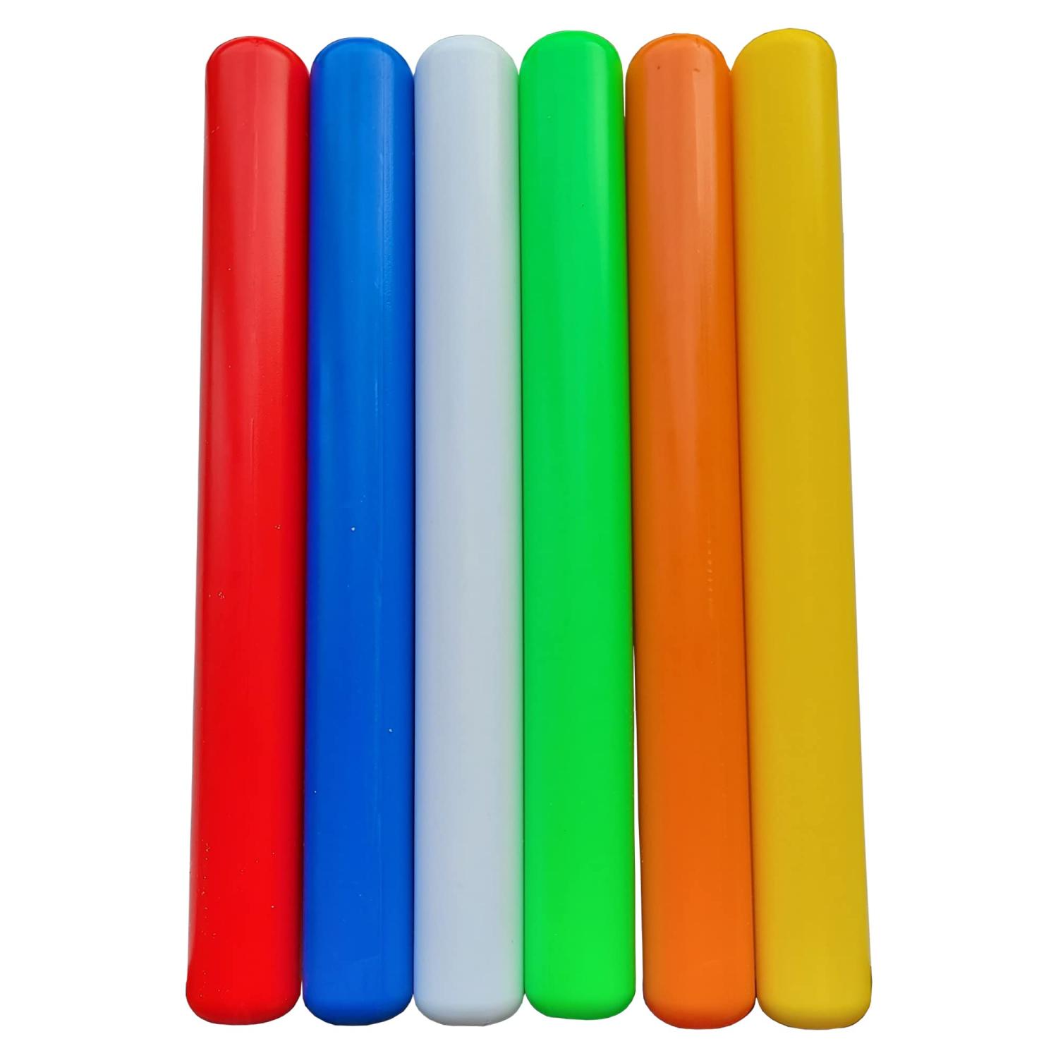 PRISP Set of 6 Relay Batons - Colorful Hollow Track and Field Sticks ...