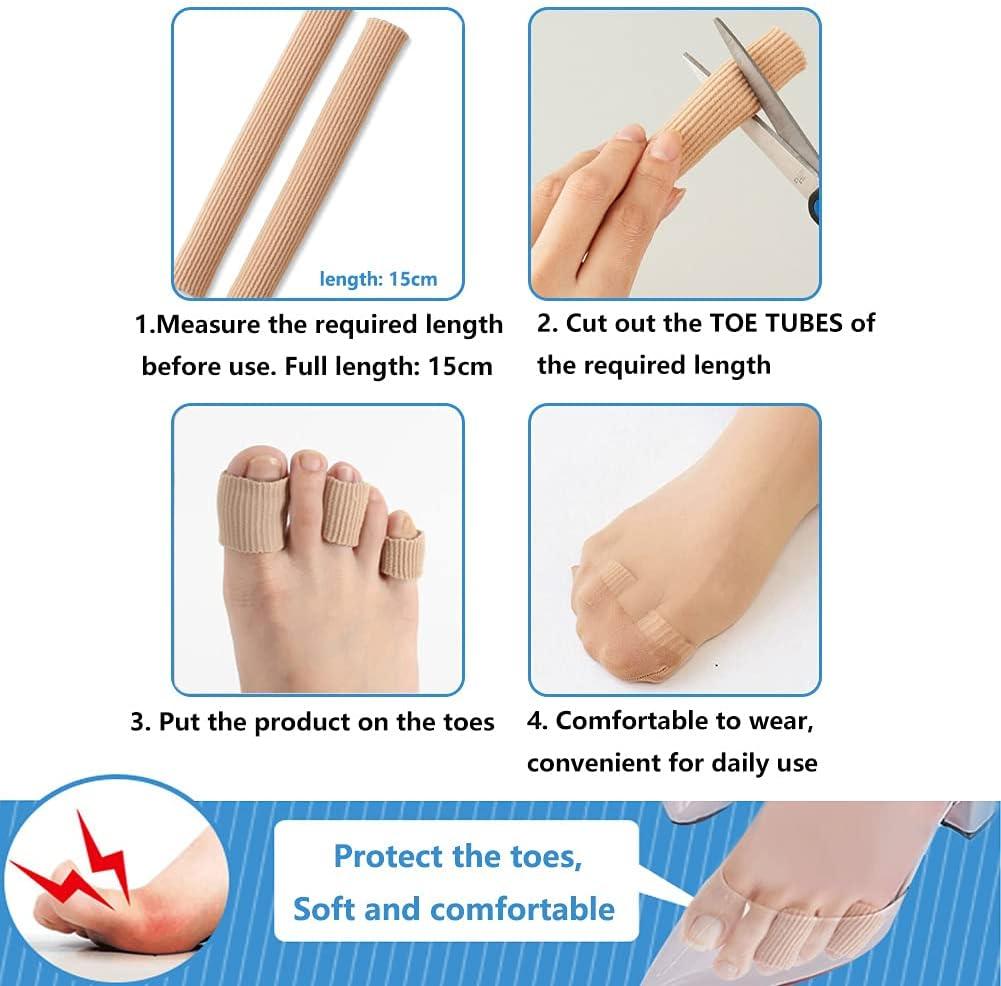 6-Pack Large Toe Tubes Sleeves | Soft Gel Cushioned Toe Separators for ...