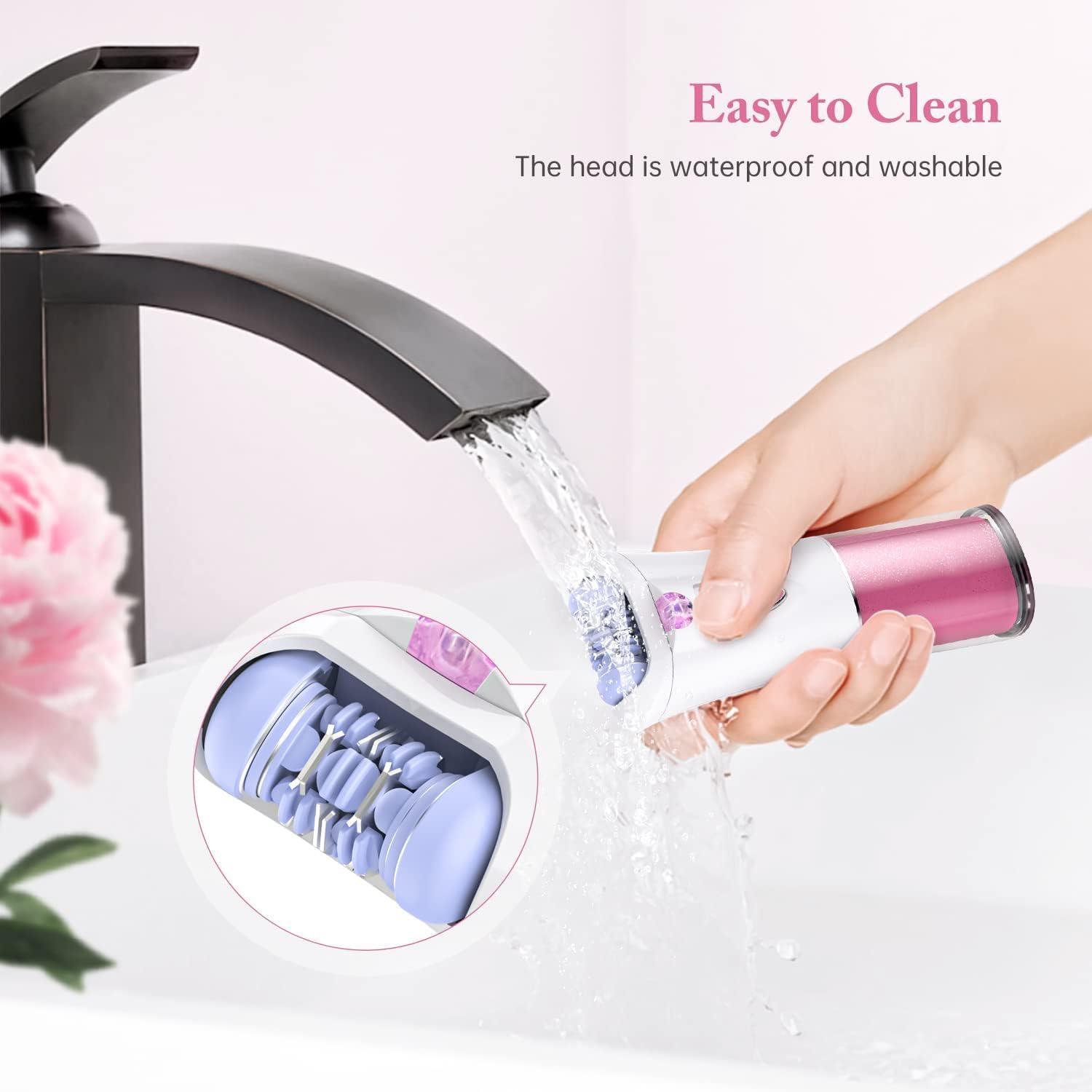 Cordless Facial Epilator for Women- Electric Hair Remover with LED ...