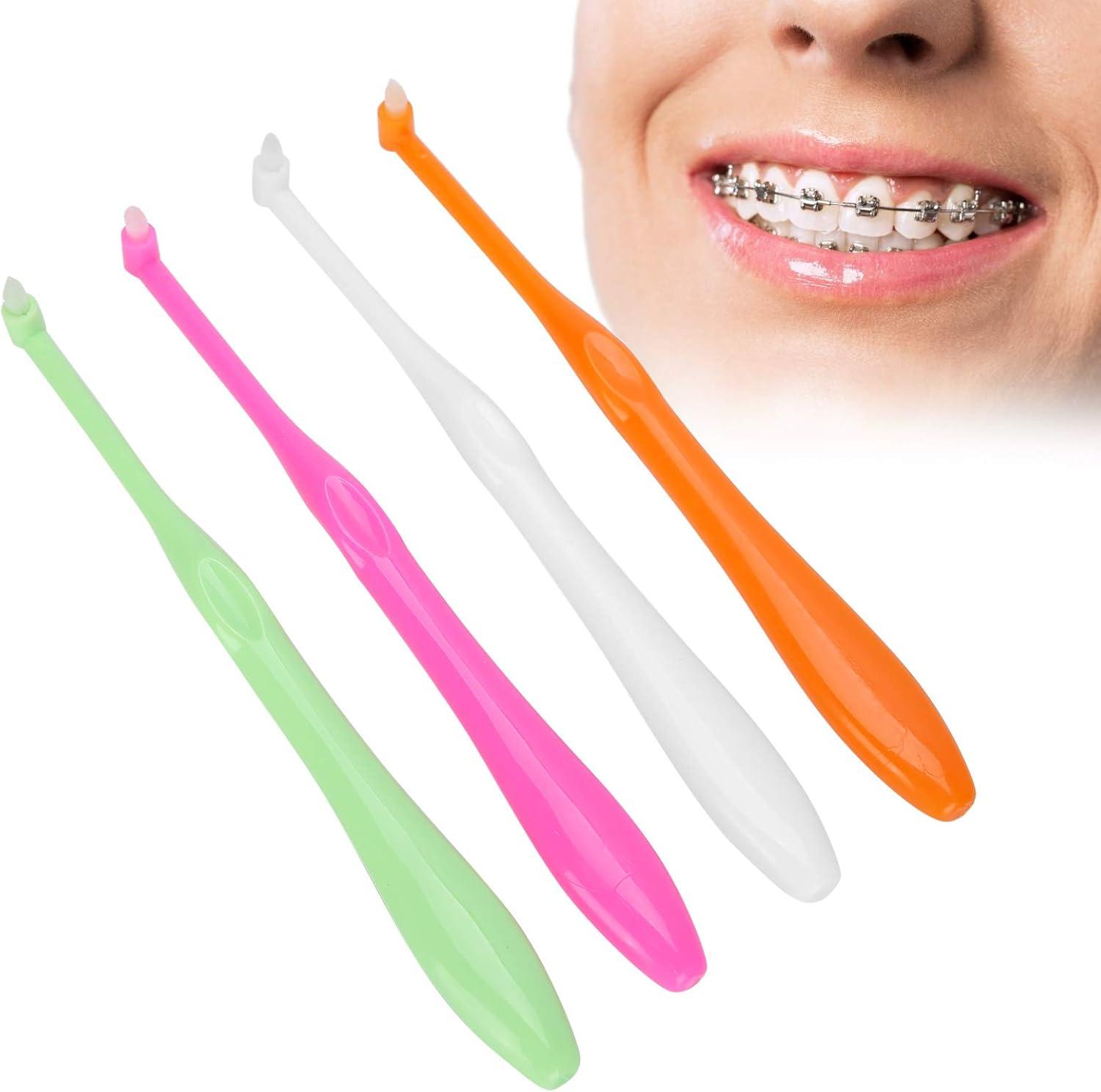 Orthodontic Dental Brush Set - 4-Part Toothbrush for Braces & Bridges ...