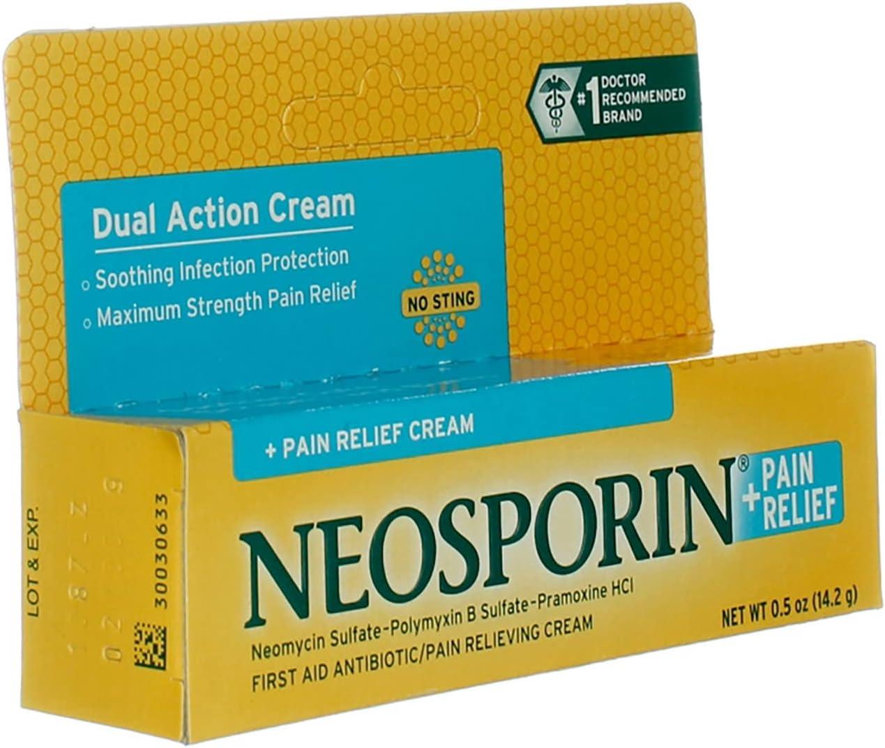 Neosporin Plus Pain Relief Maximum Strength Antibiotic Cream 0.5 oz ...