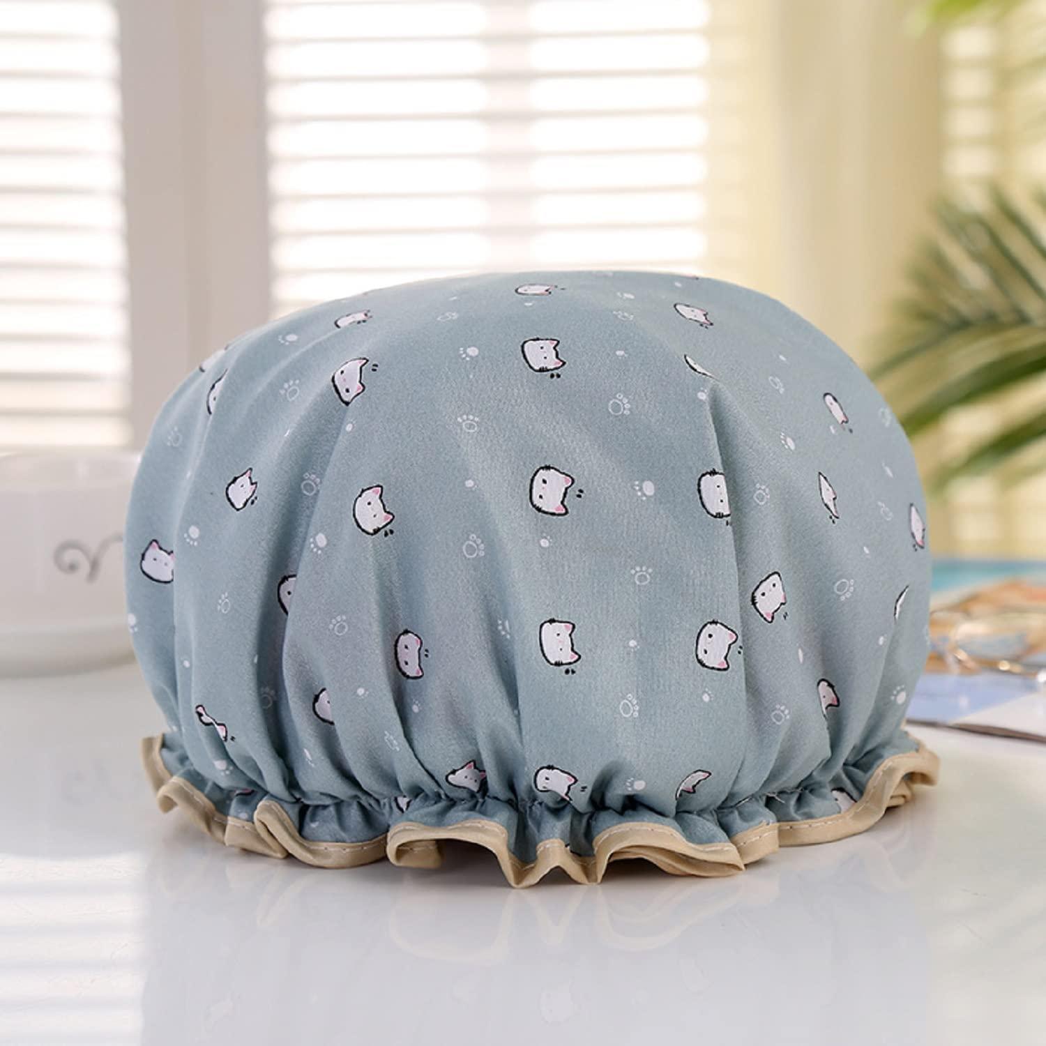 Reusable Waterproof Shower Hoods for Women & Girls - 2-Pack Blue & Pink ...